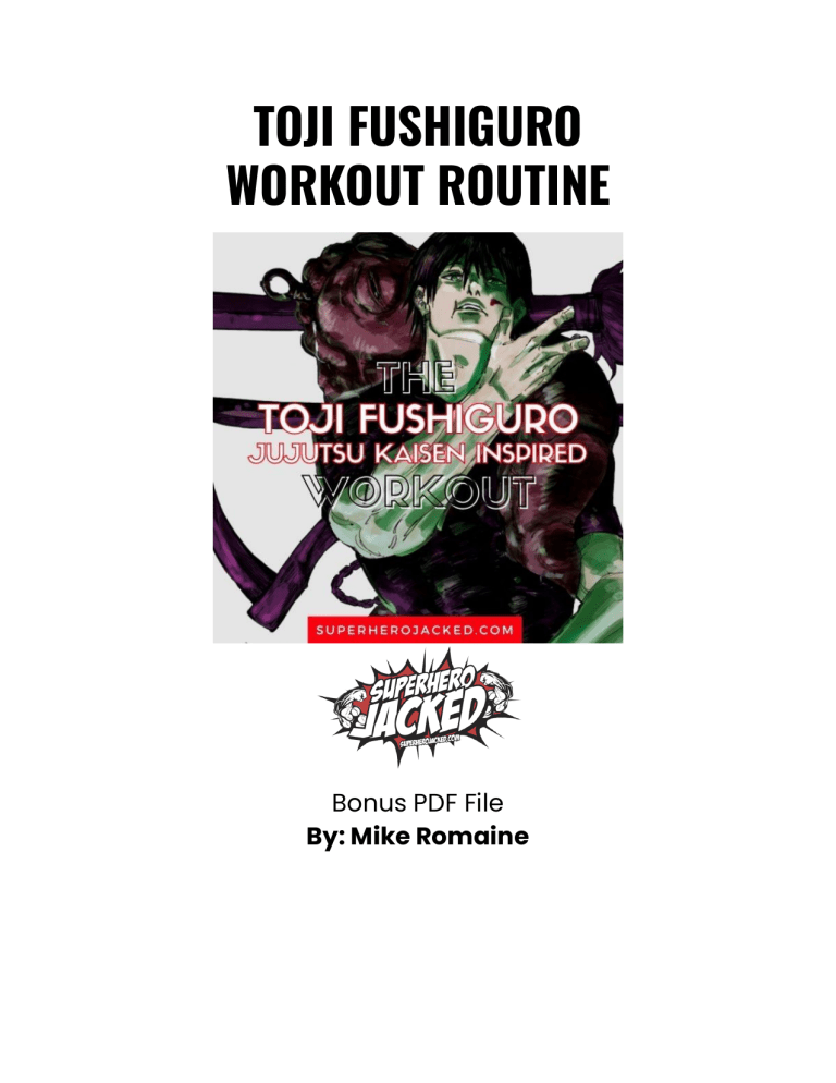 Toji Fushiguro Workout Routine: Jujutsu Kaisen Inspired Fitness Plan