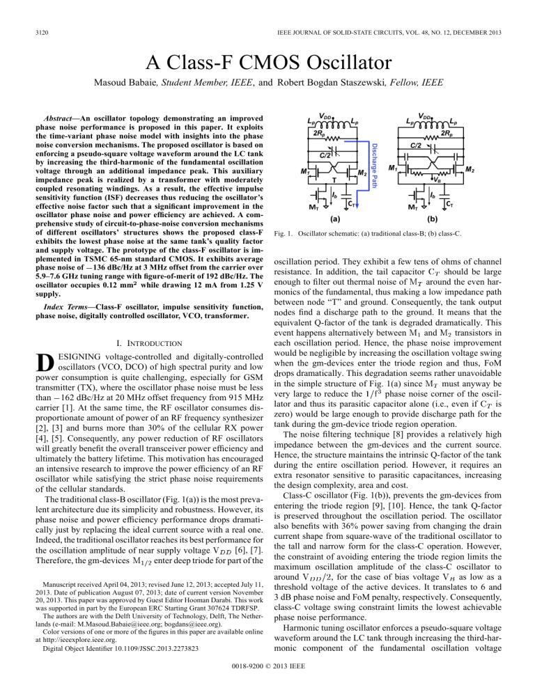 Class-F CMOS Oscillator: Improved Phase Noise & Power Efficiency