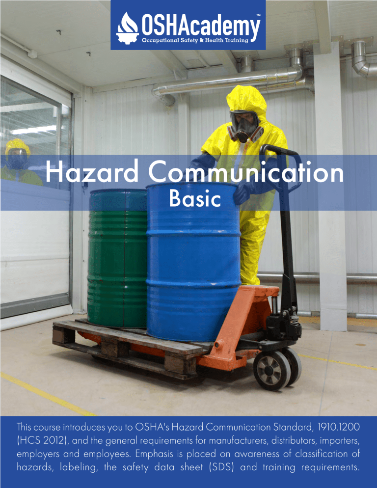 Hazard Communication Basic: OSHA HCS 2012 Training & SDS Guide