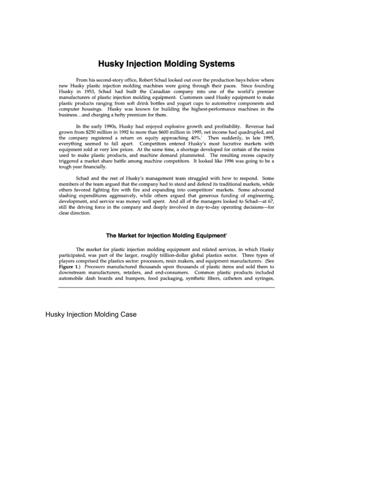 Husky Injection Molding Systems Case Study: Business & Market Analysis