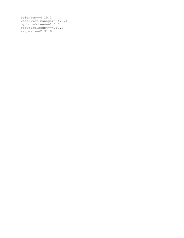Python Project Dependencies: Selenium, BeautifulSoup, Requests