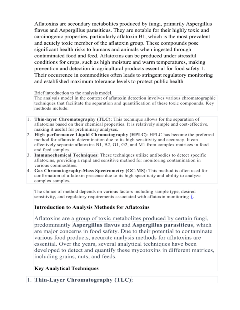 Aflatoxin Analysis: Methods & Techniques for Food Safety