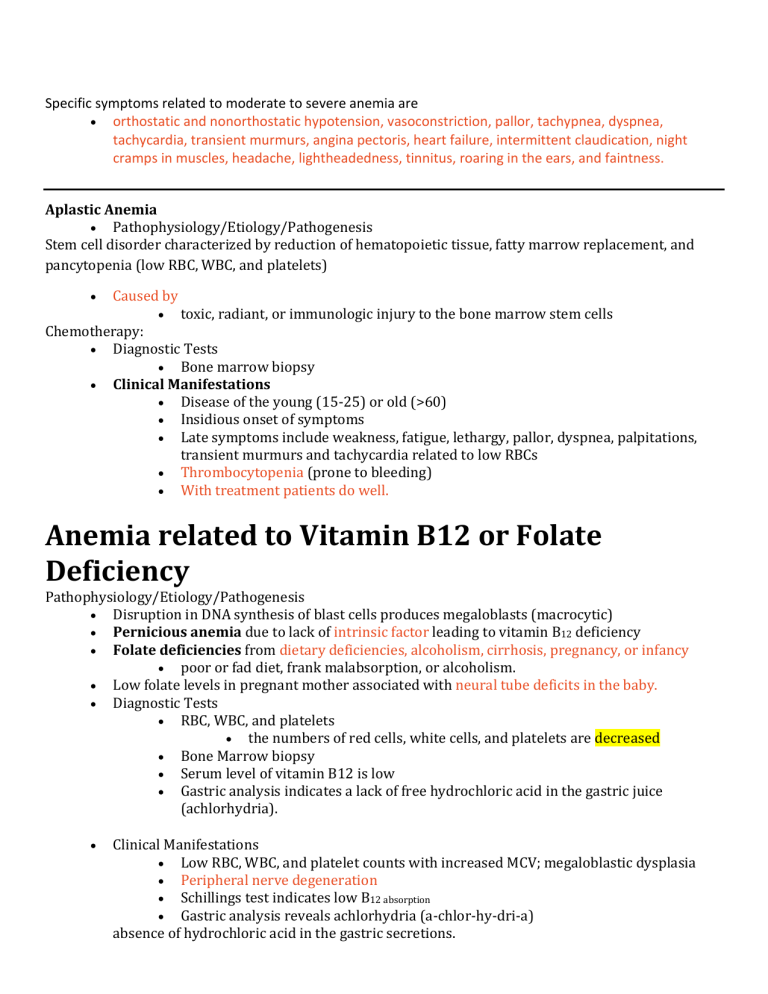Anemia & Polycythemia Vera: Pathophysiology, Symptoms, Diagnosis
