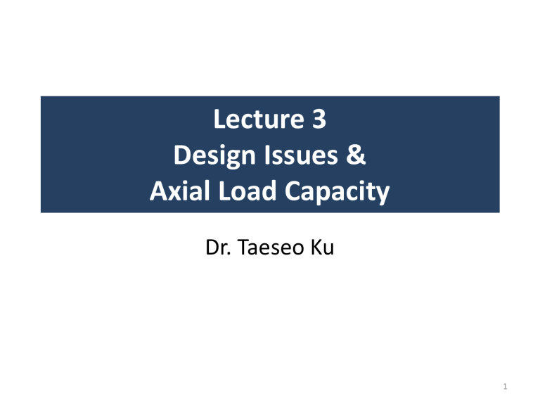 Pile Design: Axial Load Capacity & Design Issues