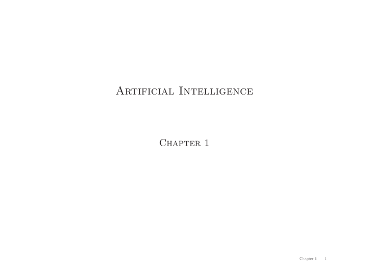 Artificial Intelligence Chapter 1: Introduction & History