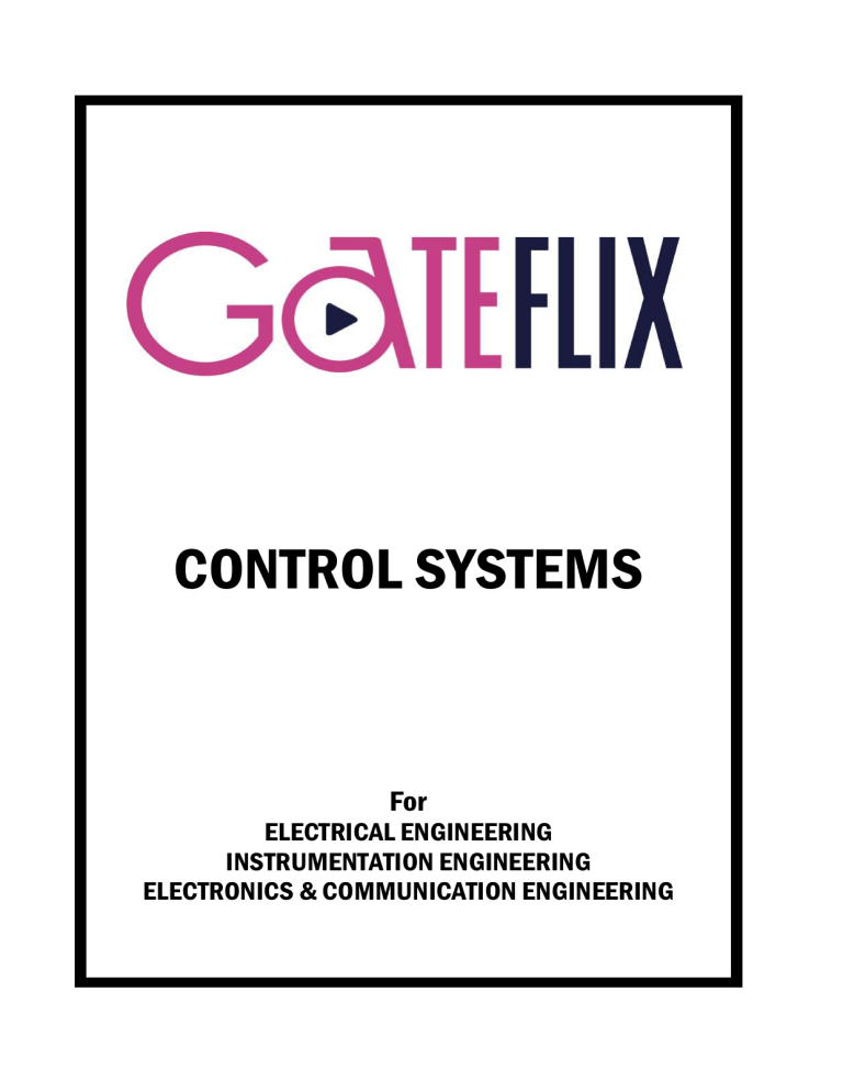 Control Systems for Electrical, Instrumentation, ECE Engineering | GATEFLIX