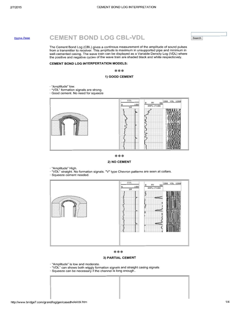 Cement Bond Log (CBL) Interpretation: VDL Models & Well Cementing