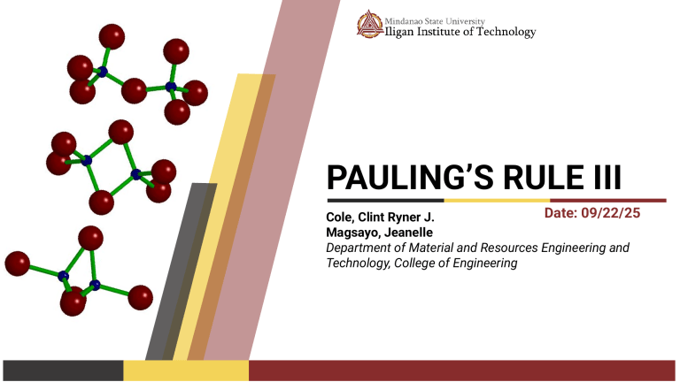 Pauling's Rule III: Ionic Crystal Stability & Mineral Structures