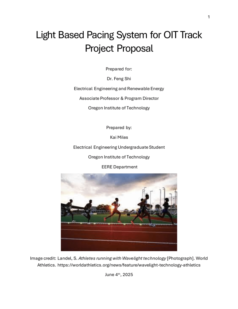 Light Based Pacing System for OIT Track Project Proposal - Electrical ...