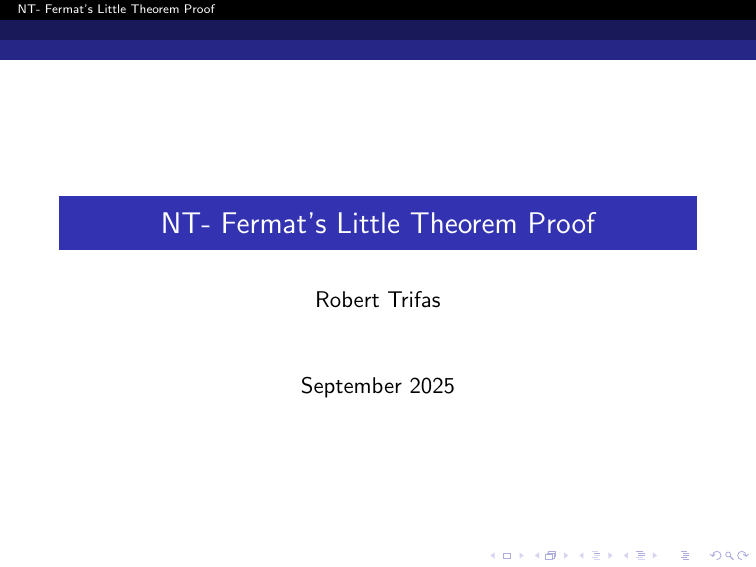 Fermat's Little Theorem Proof: Number Theory Presentation