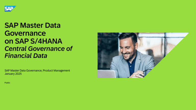 SAP MDG on S/4HANA: Central Governance of Financial Master Data
