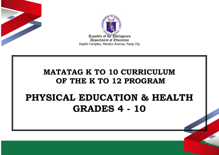 MATATAG K-10 PE & Health Curriculum: Grades 4-10 Shaping Paper