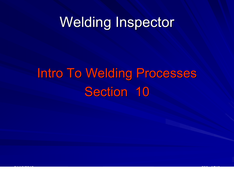 Welding Inspector: Intro to Welding Processes & Heat Input Calculation