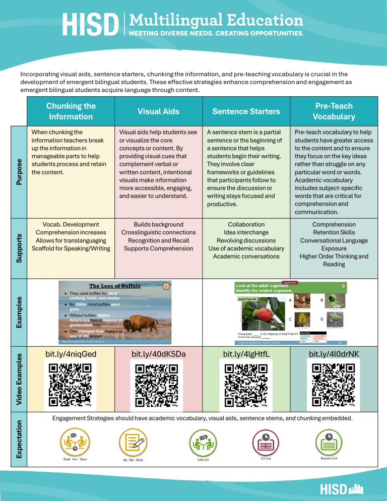 HISD Multilingual Education: Engagement Strategies for Bilingual Students