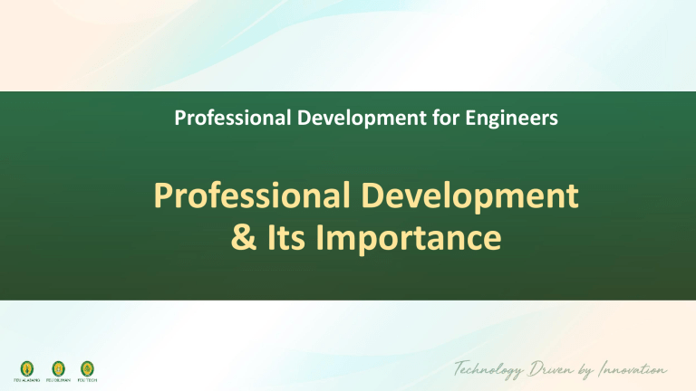 Professional Development for Engineers: A Guide