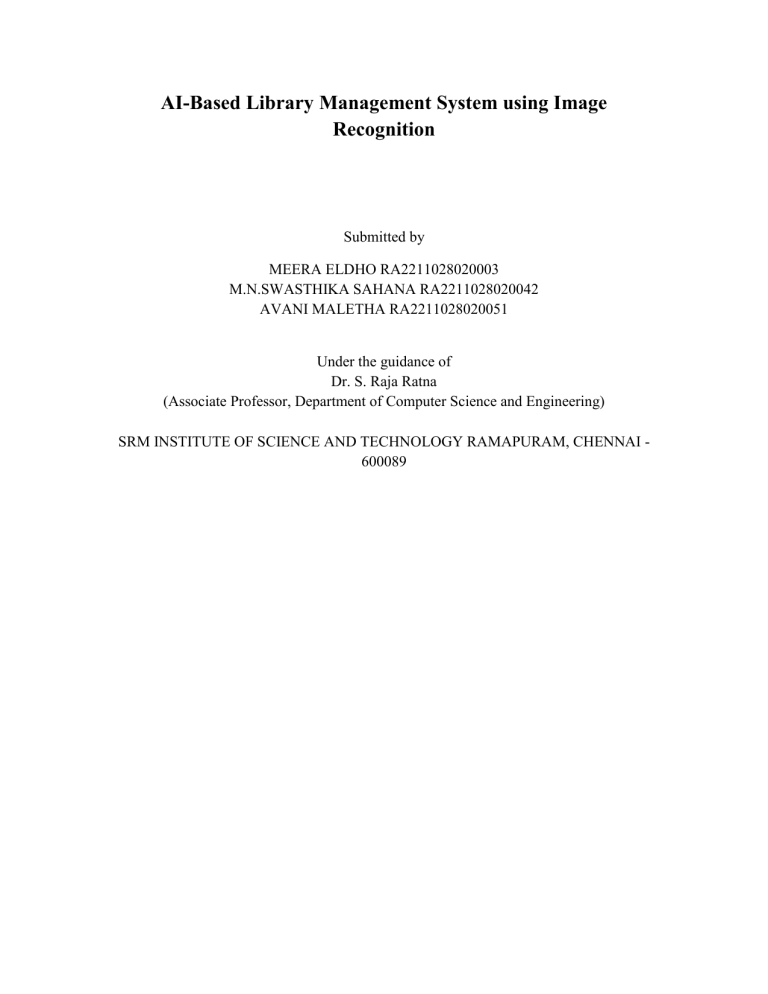 AI-Based Library Management System with Image Recognition (OCR)