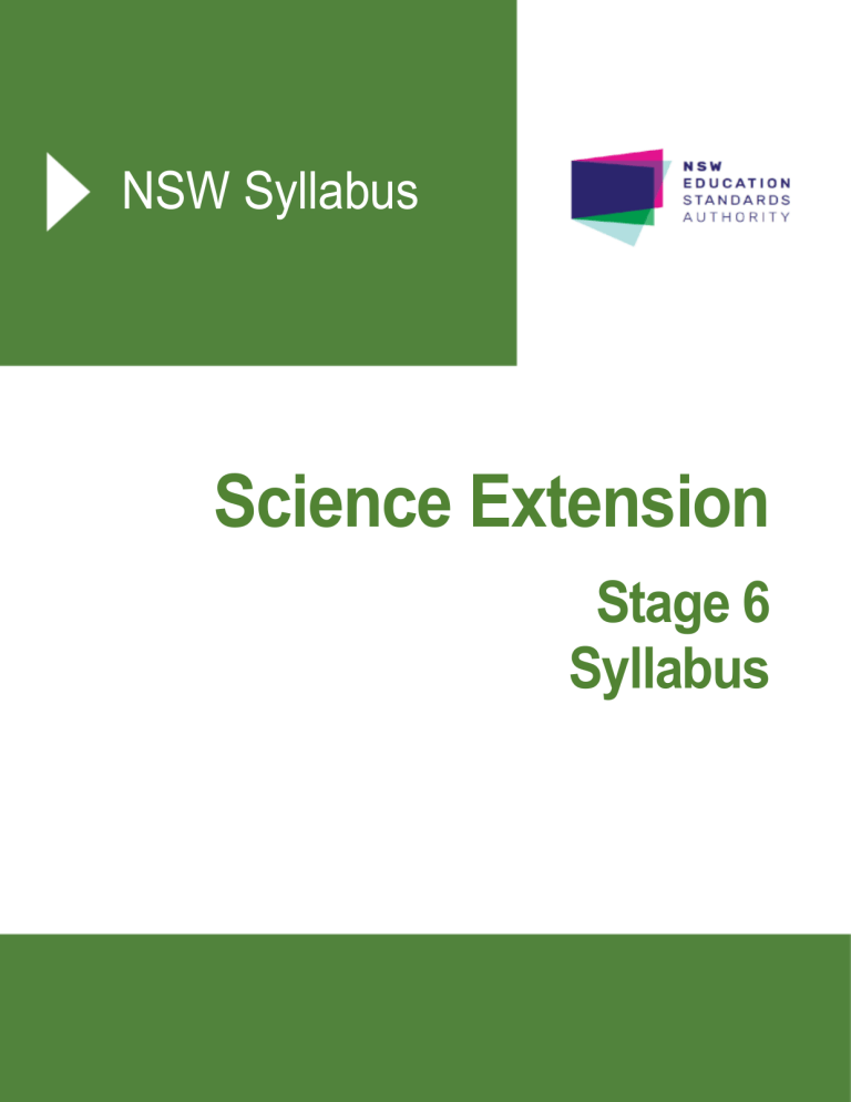 NSW Science Extension Stage 6 Syllabus | NESA Curriculum 2017