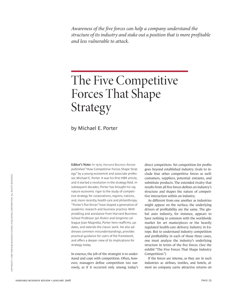 Porter's Five Forces: Shaping Competitive Strategy & Industry Analysis