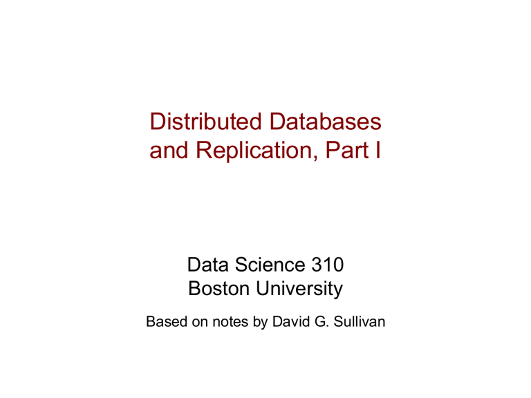 Distributed Databases & Replication: Data Science Presentation
