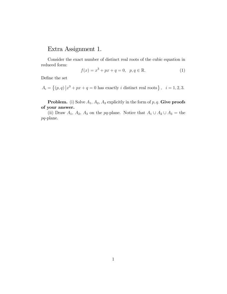 Cubic Equation Roots: Assignment