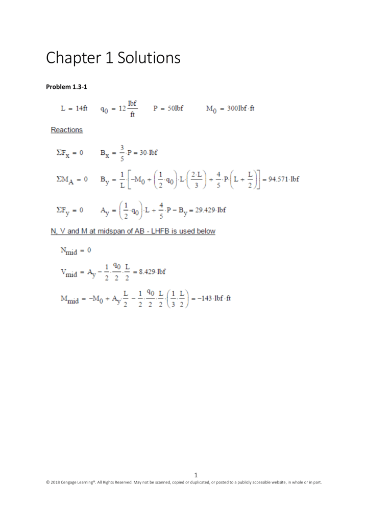 Chapter 1 Solutions: Statics Problems