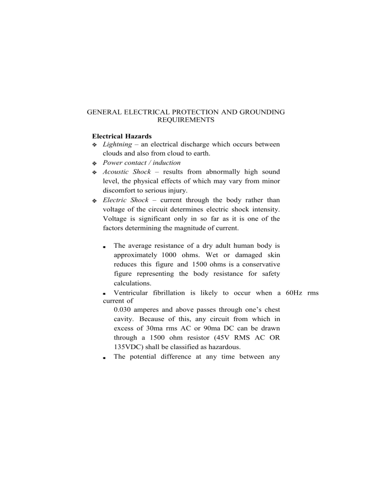 Electrical Protection & Grounding Guidelines