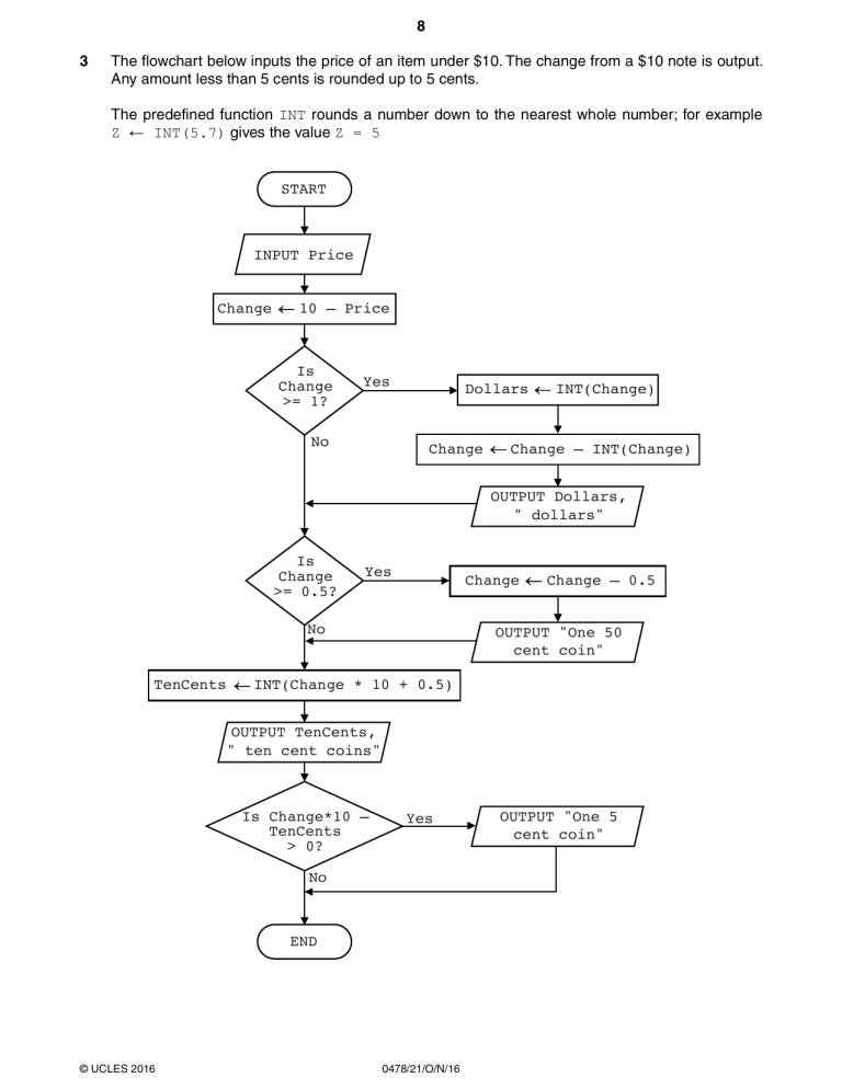 Flowchart & Validation Check Exam Question