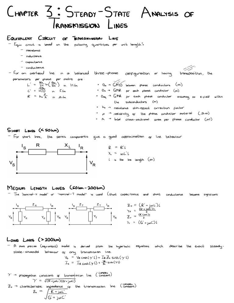 Transmission Line Steady-State Analysis: Circuit Equivalents