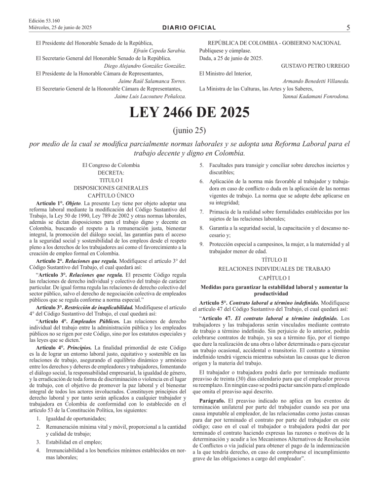 Ley 2466 de 2025