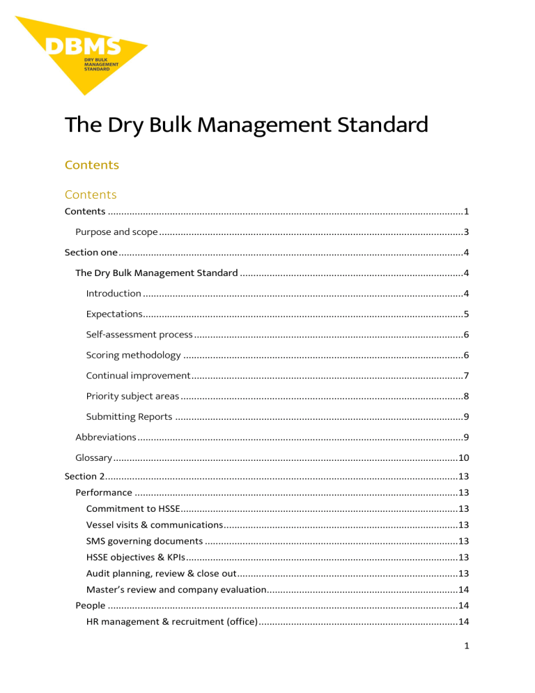 Dry Bulk Management Standard: Self-Assessment & Improvement Guide
