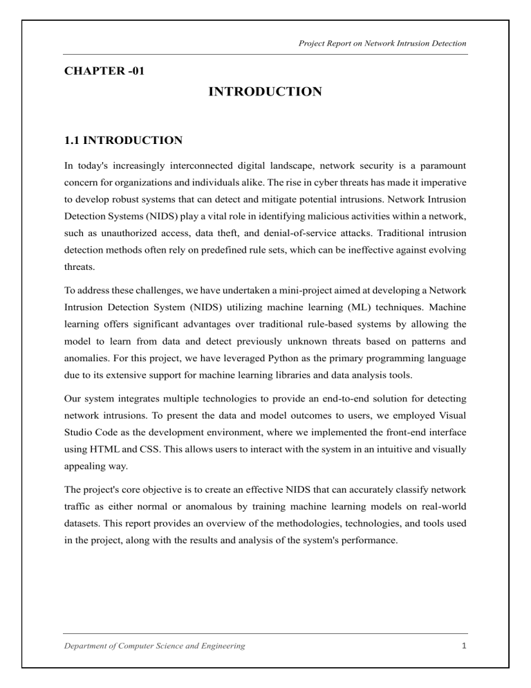 Network Intrusion Detection System Project Report