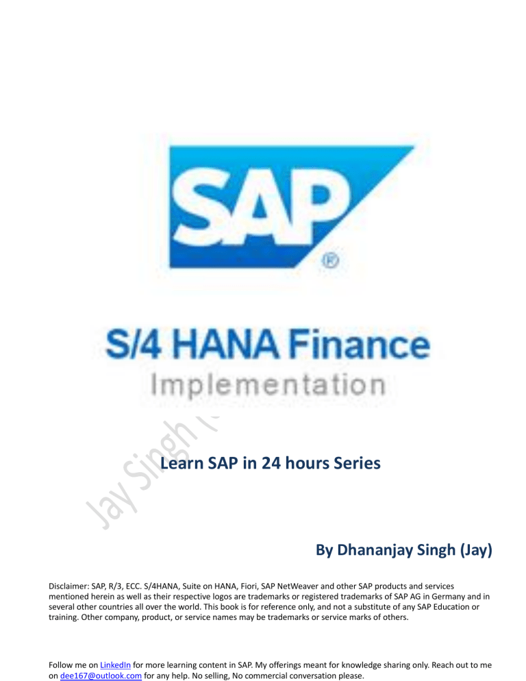 SAP S/4HANA Finance Enterprise Structure Setup Guide