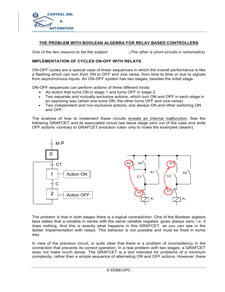Boolean Algebra & Relay Controllers: ON-OFF Cycle Issues