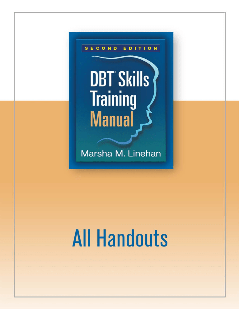 DBT Skills Training Manual: Handouts for Therapy & Self-Help (Second ...