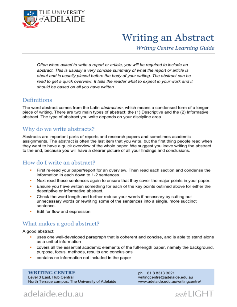 How to Write an Abstract: University Guide