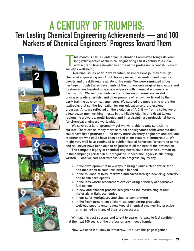 A Century of Chemical Engineering Triumphs