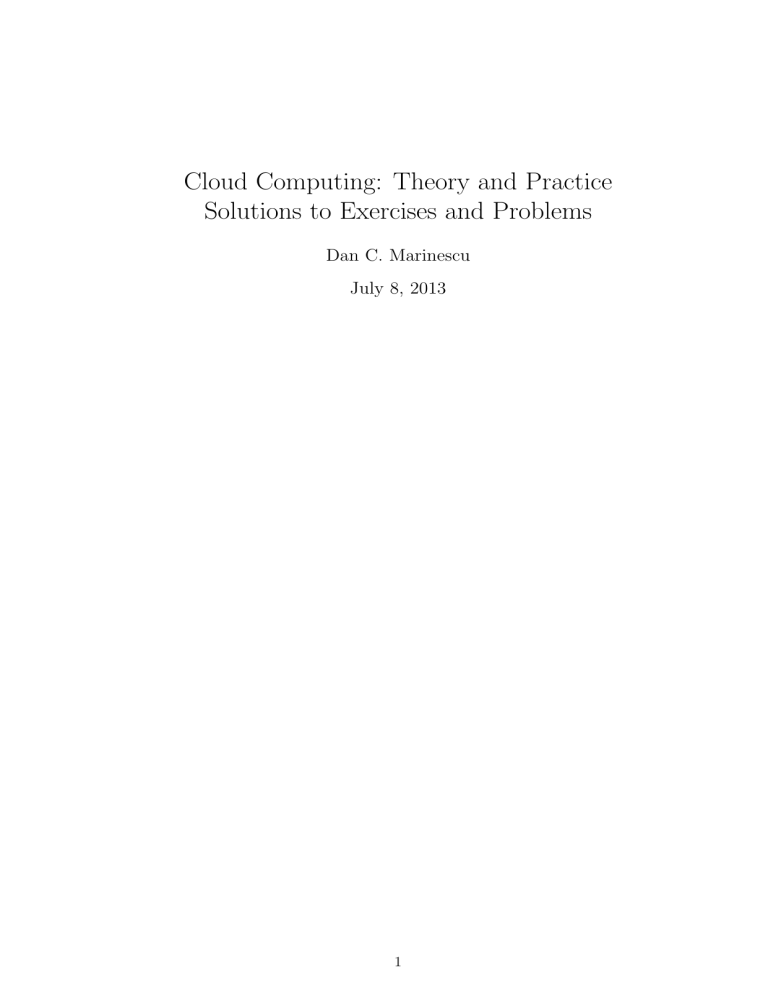 Cloud Computing Solutions: Theory and Practice Exercises