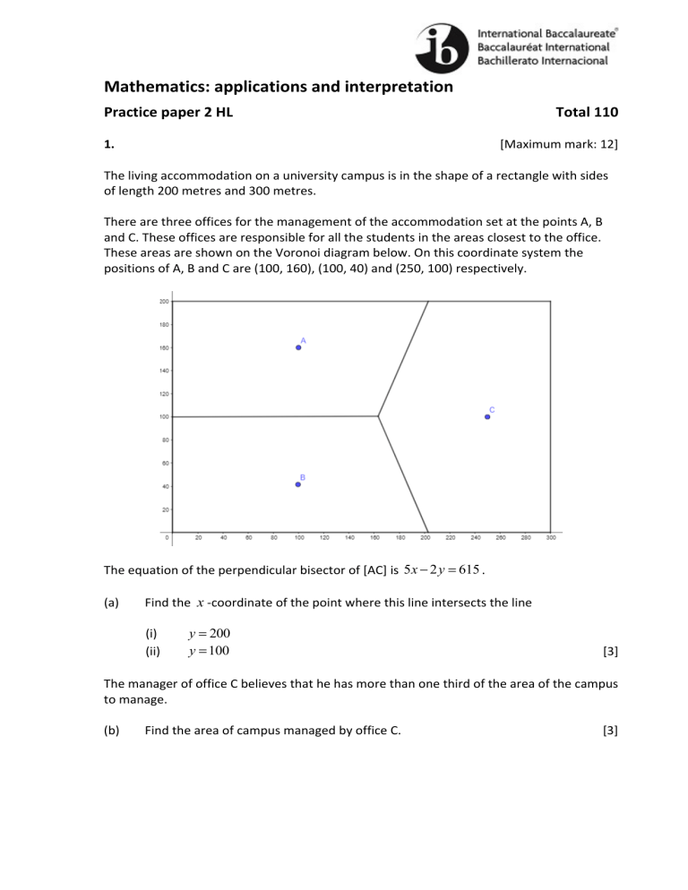 Mathematics HL Practice Paper 2: Applications & Interpretation Exam