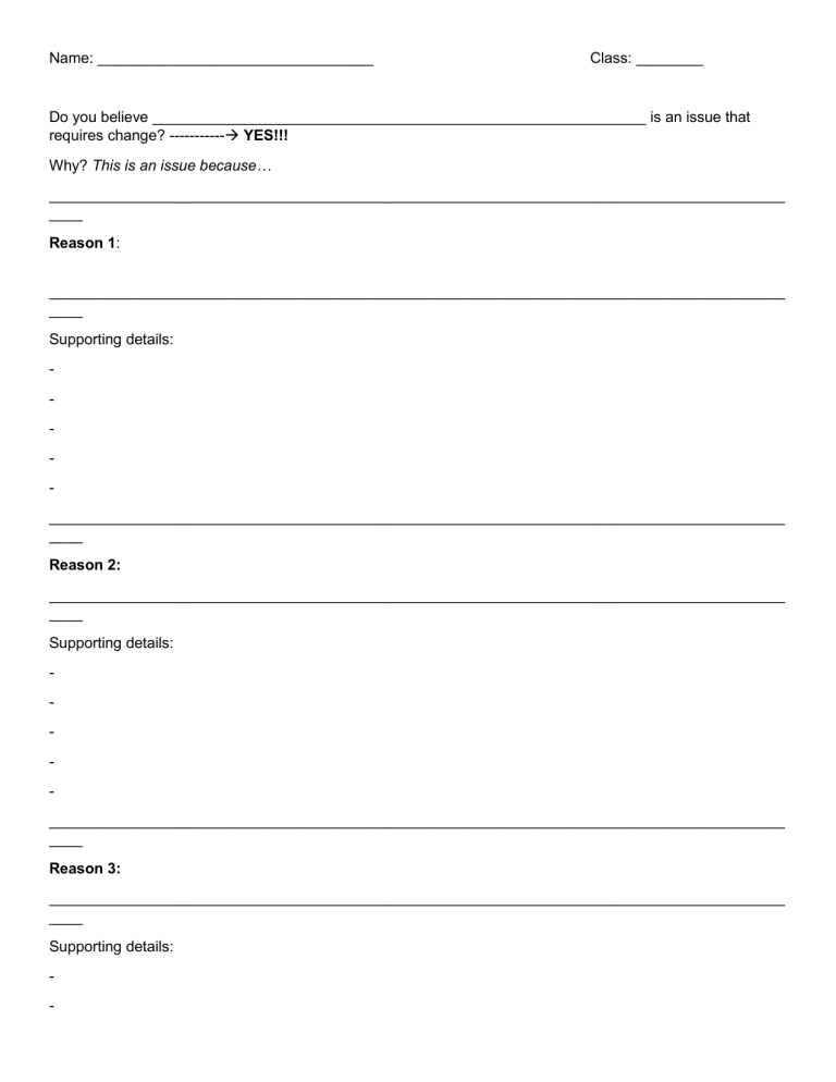 Argumentative Essay Worksheet: Issue Analysis & Action