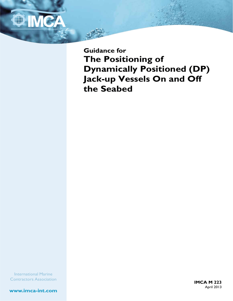 DP Jack-up Vessel Positioning Guidance | IMCA M 223