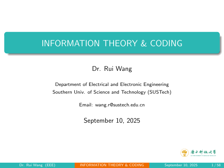 Information Theory & Coding Presentation
