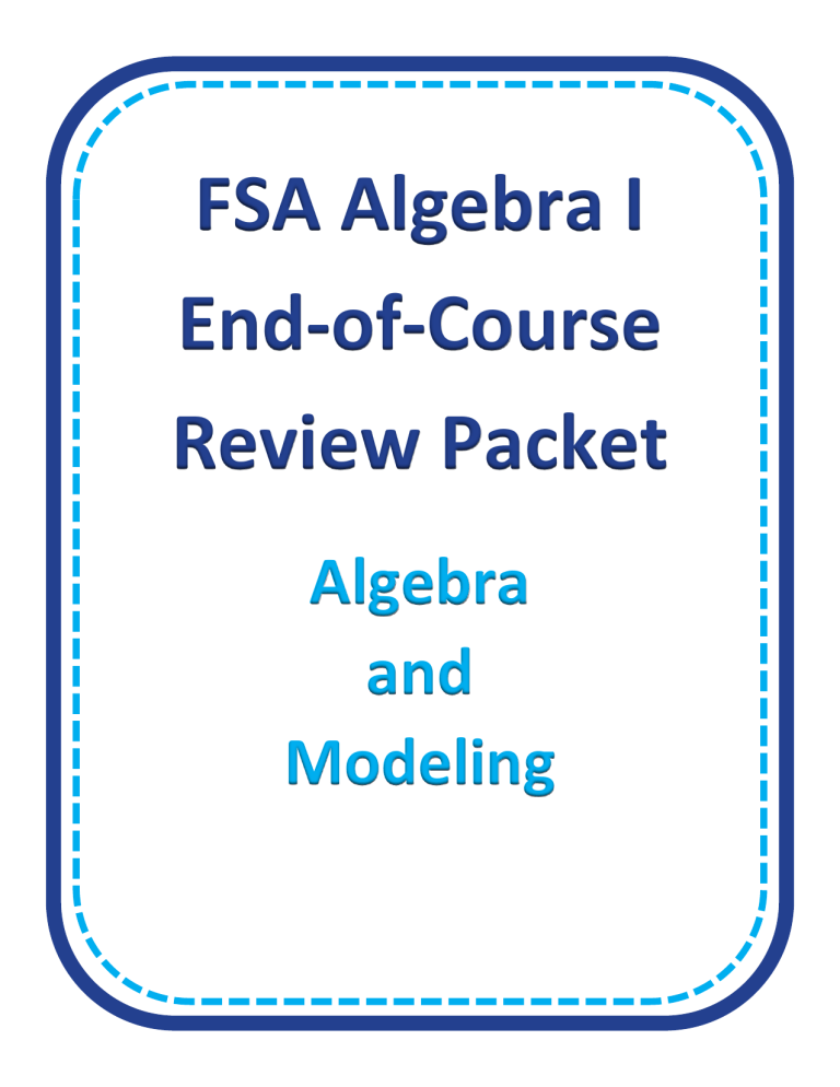 FSA Algebra I EOC Review Packet