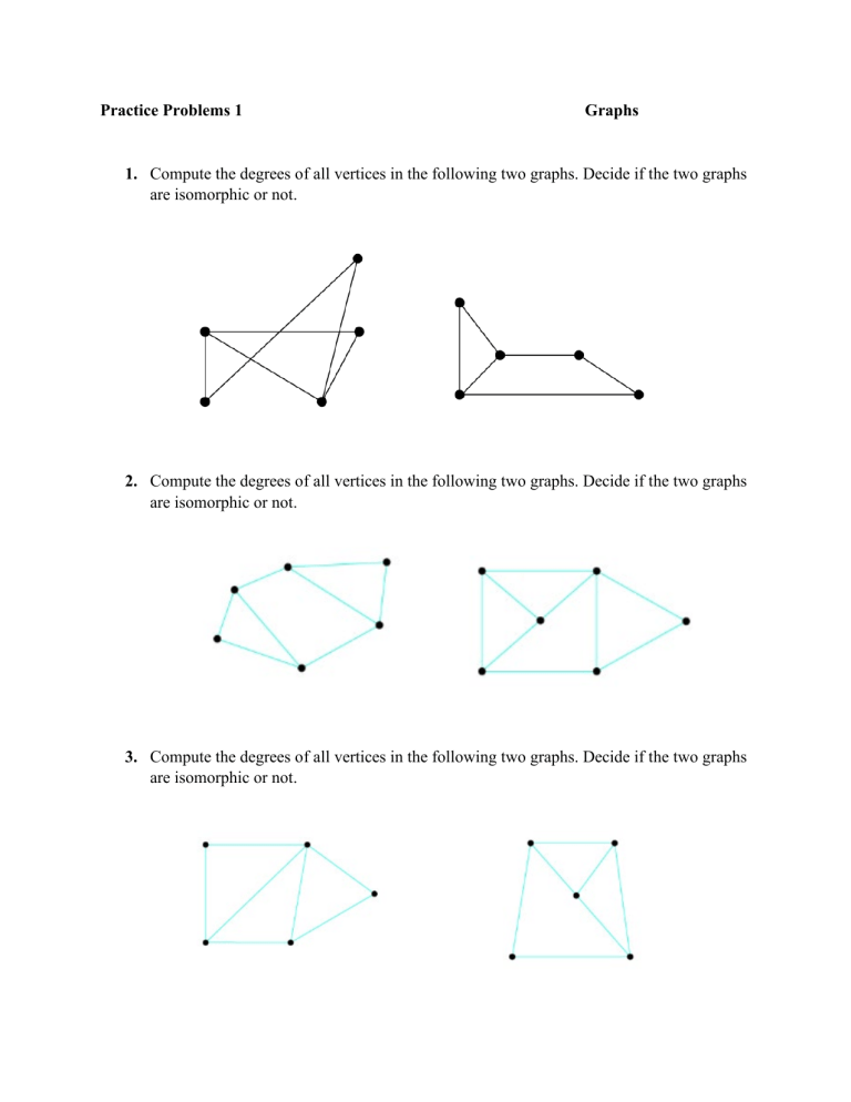 Graph Theory Practice Problems