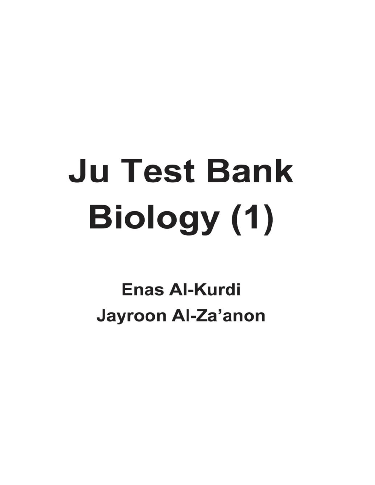 Ju Test Bank Biology (1): Water, Cells, Energy, Genetics Questions