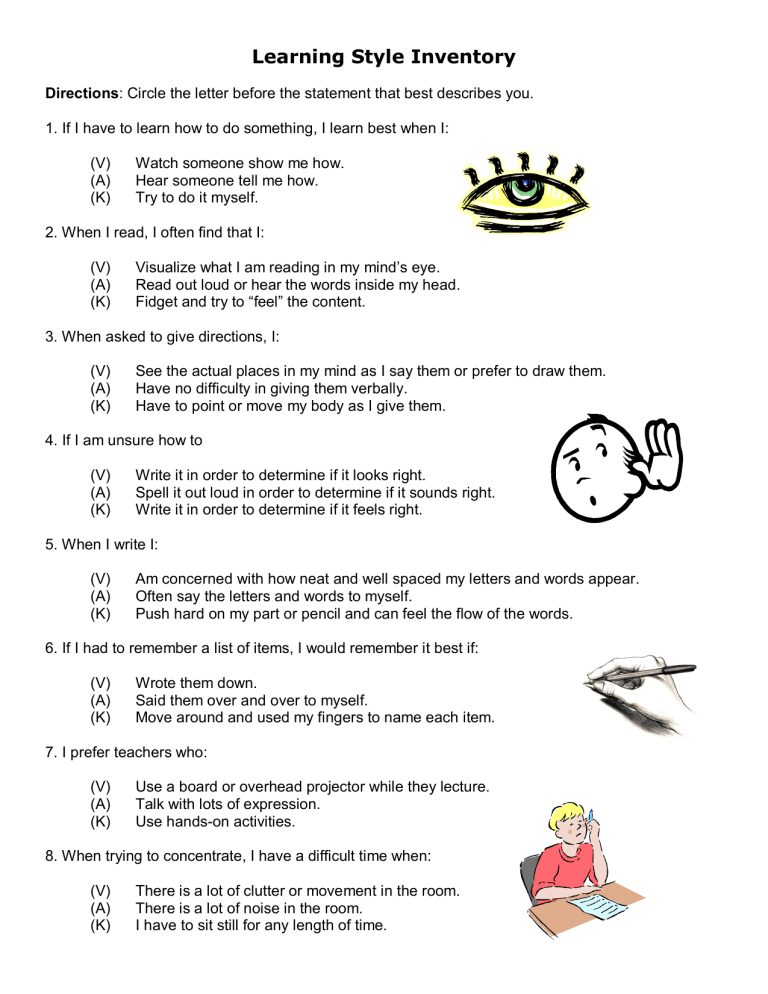 Learning Style Inventory & Study Strategies