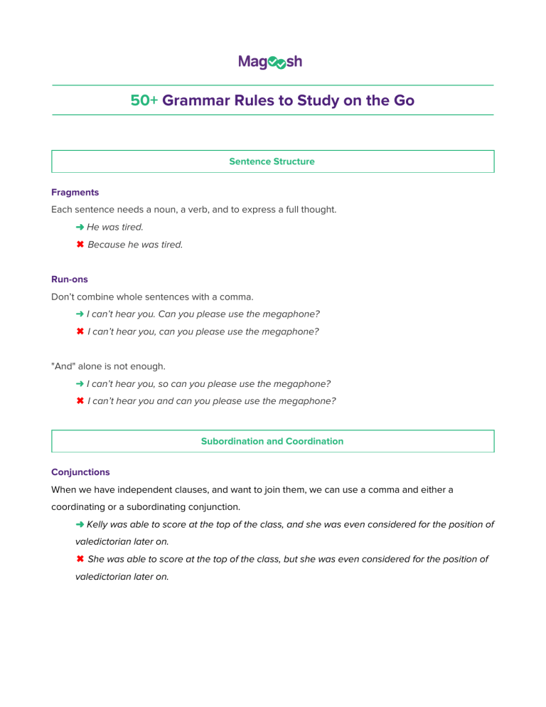 50+ Grammar Rules: Sentence Structure, Verbs, Punctuation for SAT Prep