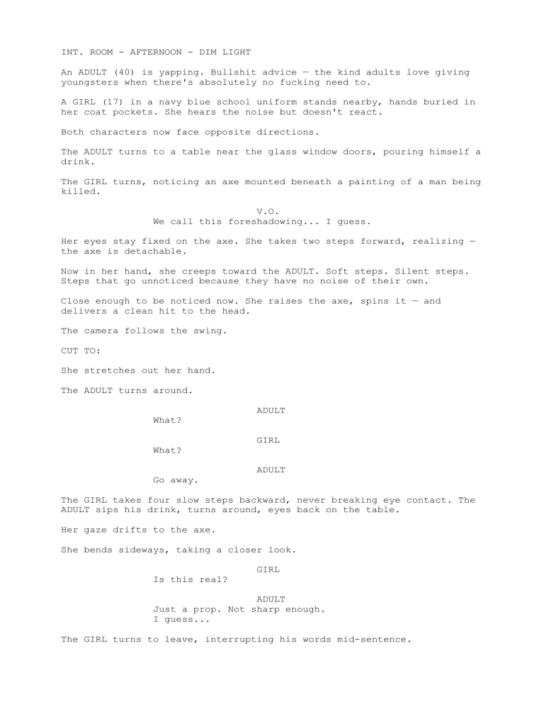 Script Excerpt: Tension and Subverted Expectations