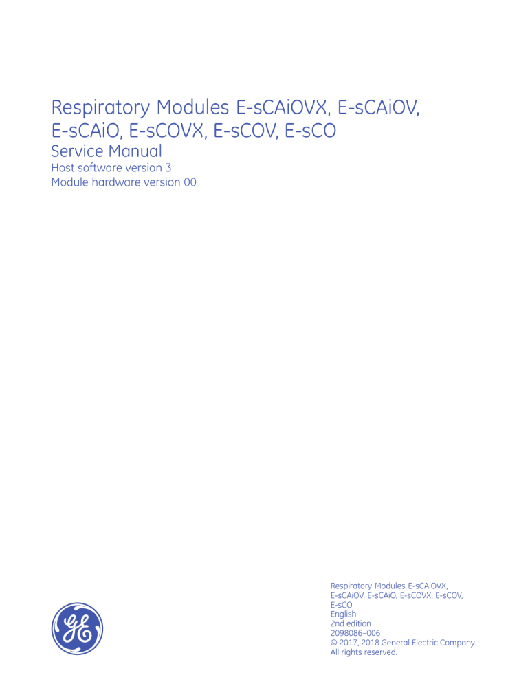GE Respiratory Modules Service Manual