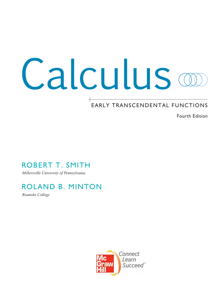 Calculus: Early Transcendental Functions, 4th Edition