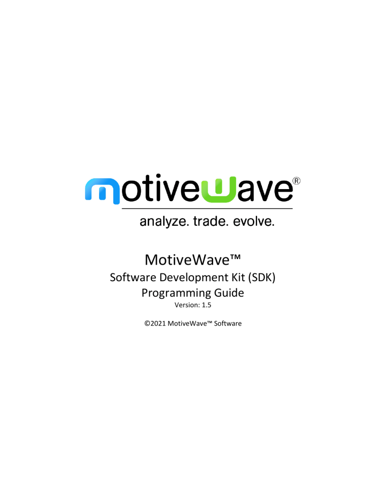 MotiveWave SDK Programming Guide